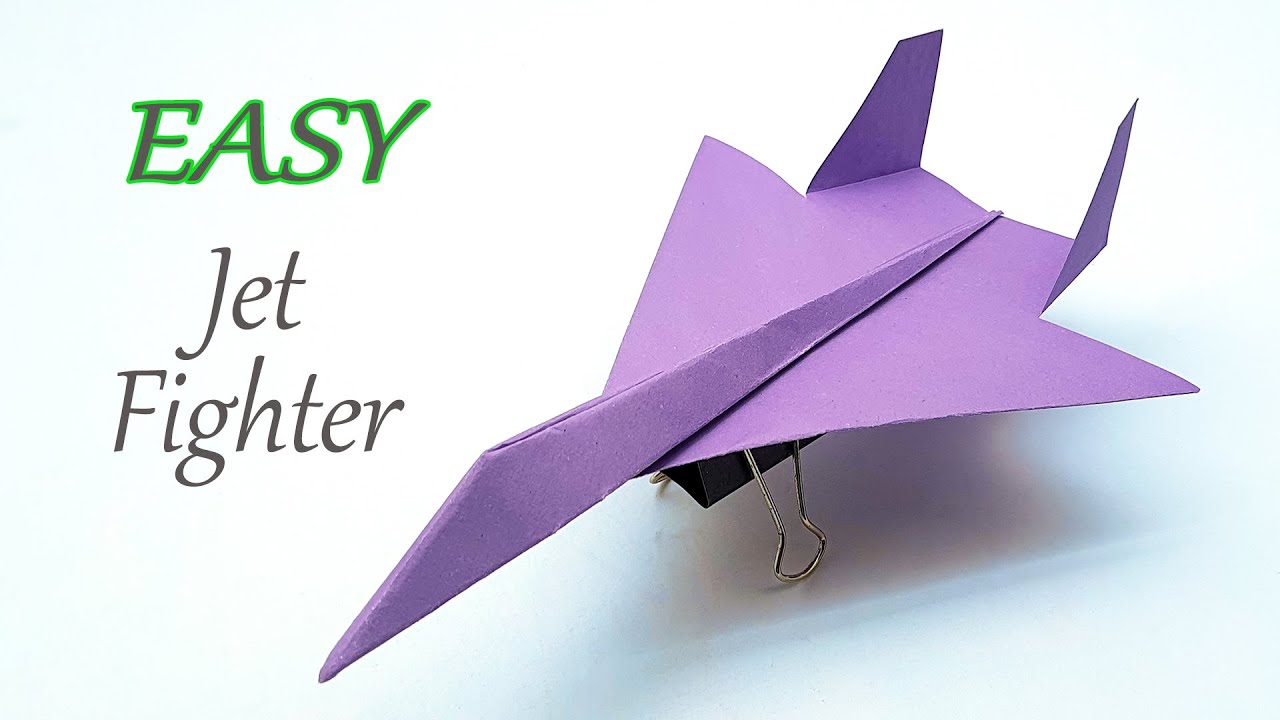 How To Make a Paper Airplane That Flies Far | Paper Jet Fighter ...