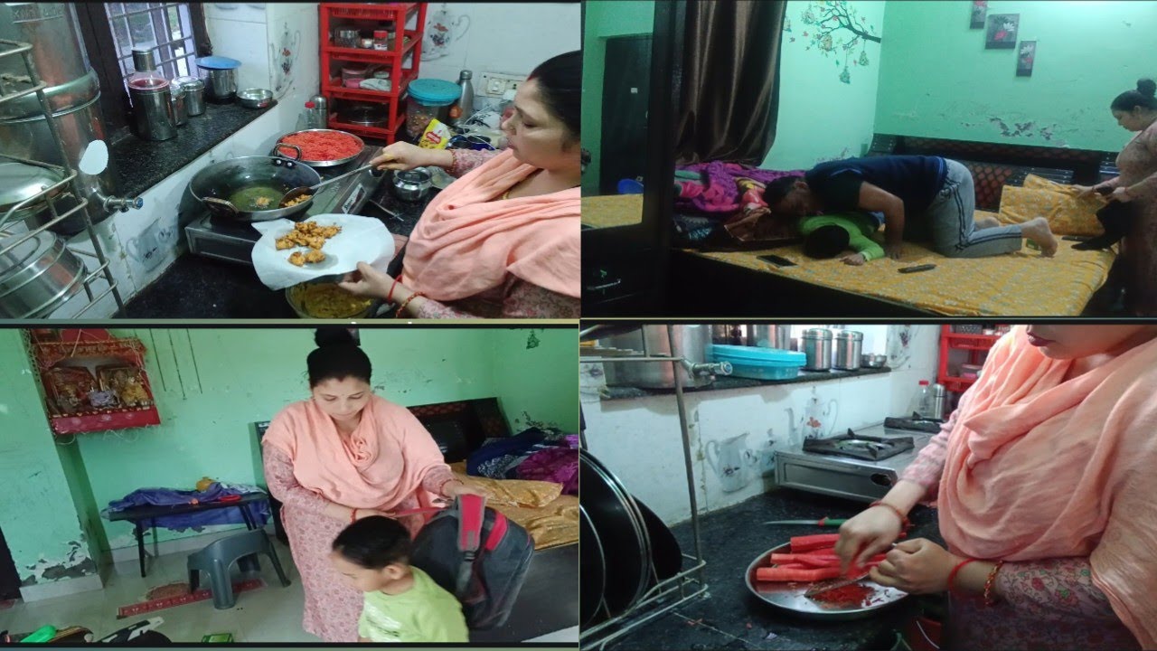 Indian homemaker full active evening routine 🌹 Thursday special dinner ...
