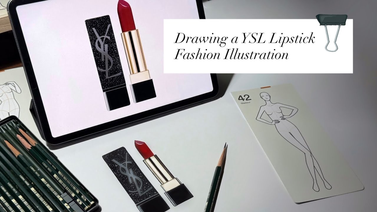 Drawing a YSL Lipstick | Fashion Illustration - YouTube