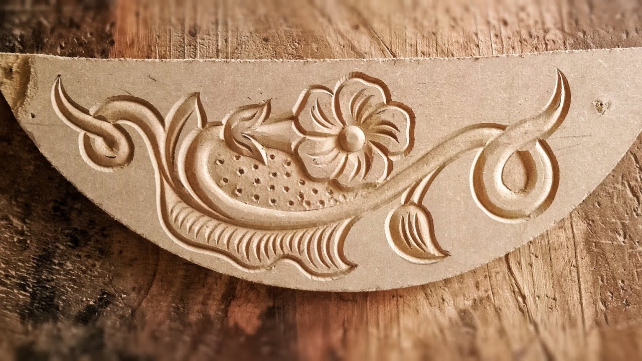 Easy and beautiful wood Carving Flower wood carving Flowers Design ...