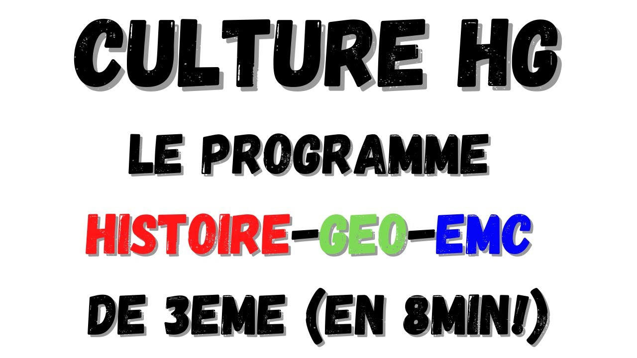 LE PROGRAMME HISTOIRE-GEO DE 3EME - YouTube