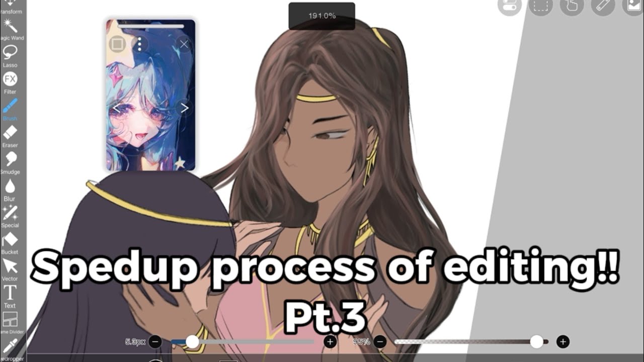 Spedup process of editing!! Pt.3 // Editing ibispaint X - YouTube