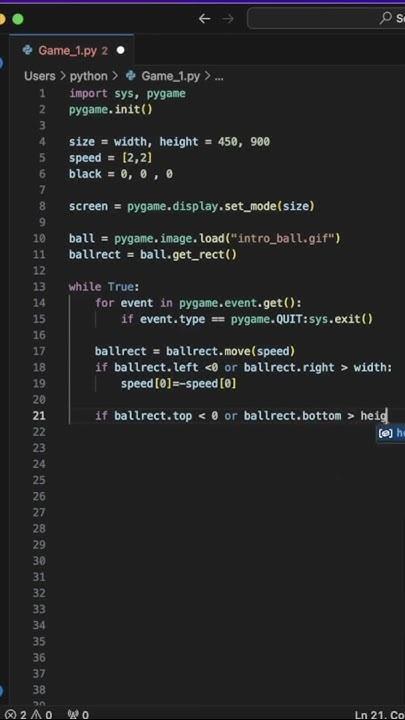 BouncingBall Reel #python#coding #fun #pygame - YouTube
