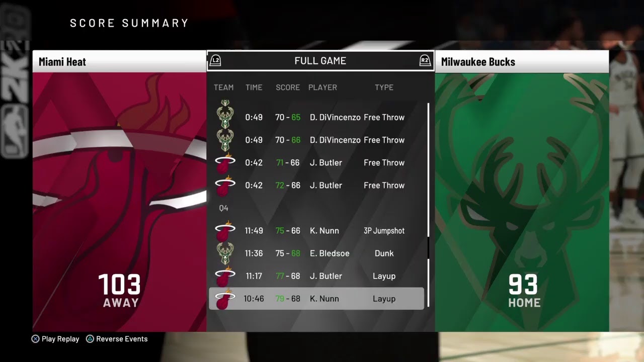 #35 (#1) Bucks - Heat nba 2k20 CPU vs CPU SLIDERS [32-2] [0-0] - YouTube