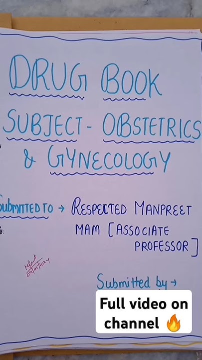 Drug book /study on obstetrics and gynecology bsc nursing GNM MSc nursing #nursingsecrets #obg # ...
