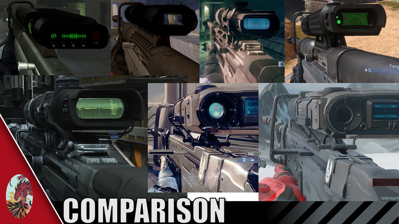 Halo 1-5 Sniper Rifle Comparison (All Halo Games Included) - YouTube