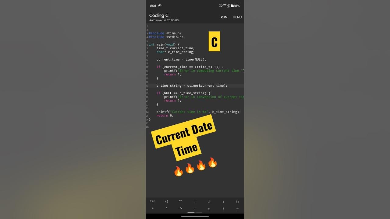 C Program To Find Current Date And Time 🔔 💯 🔥🔥🔥 💯 🔔 Switchcoder Cprogramming Youtube