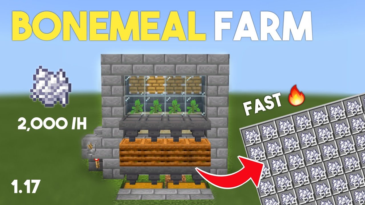 BEST 1.17 Bone Meal Farm Minecraft Bedrock Tutorial/ PE | MCPE, PS4 ...
