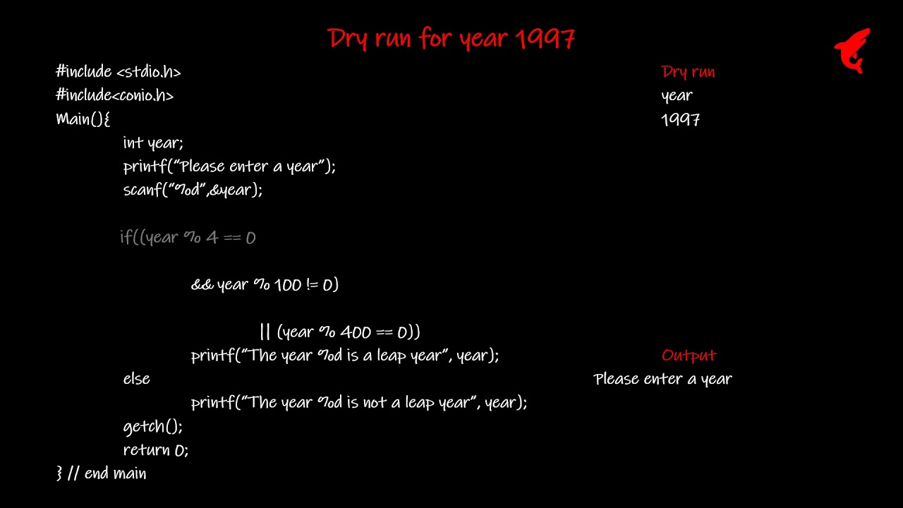 Leap Year Checking Program How To Build Program Logic Youtube