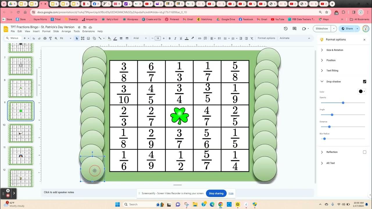 Simplifying Fractions Bingo - St. Patrick's Day - YouTube