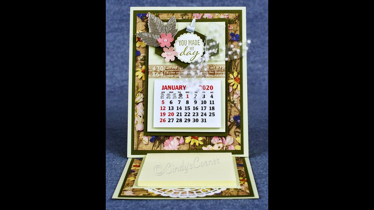 Easel Calendar Card with Sticky Notes - YouTube