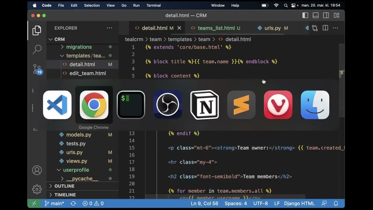 Teams, bug fixes Django CRM Project Part 9 - YouTube
