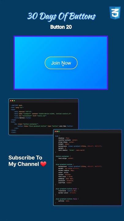 Day 20/30:-Create an Eye-Catching Gradient Button with CSS Animation | HTML AND CSS #coding # ...