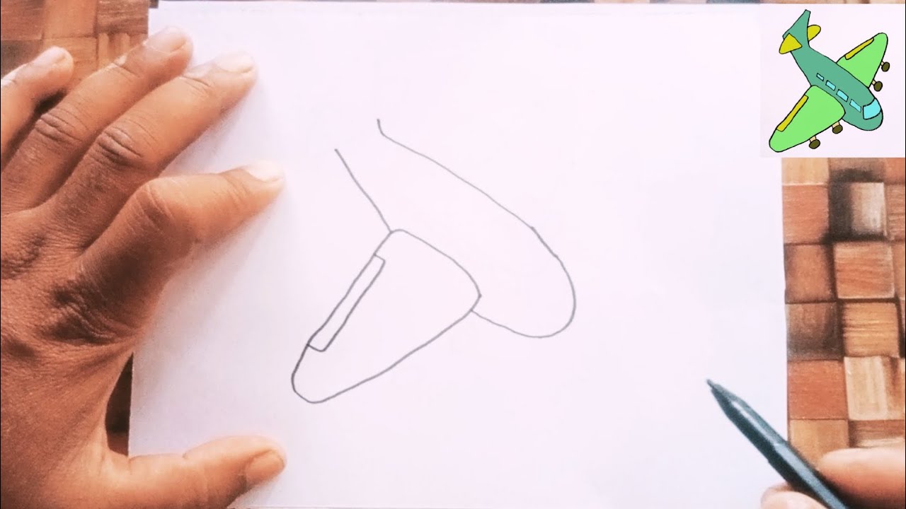 easy aeroplane drawing | draw an airplane | simple airplane drawing ...