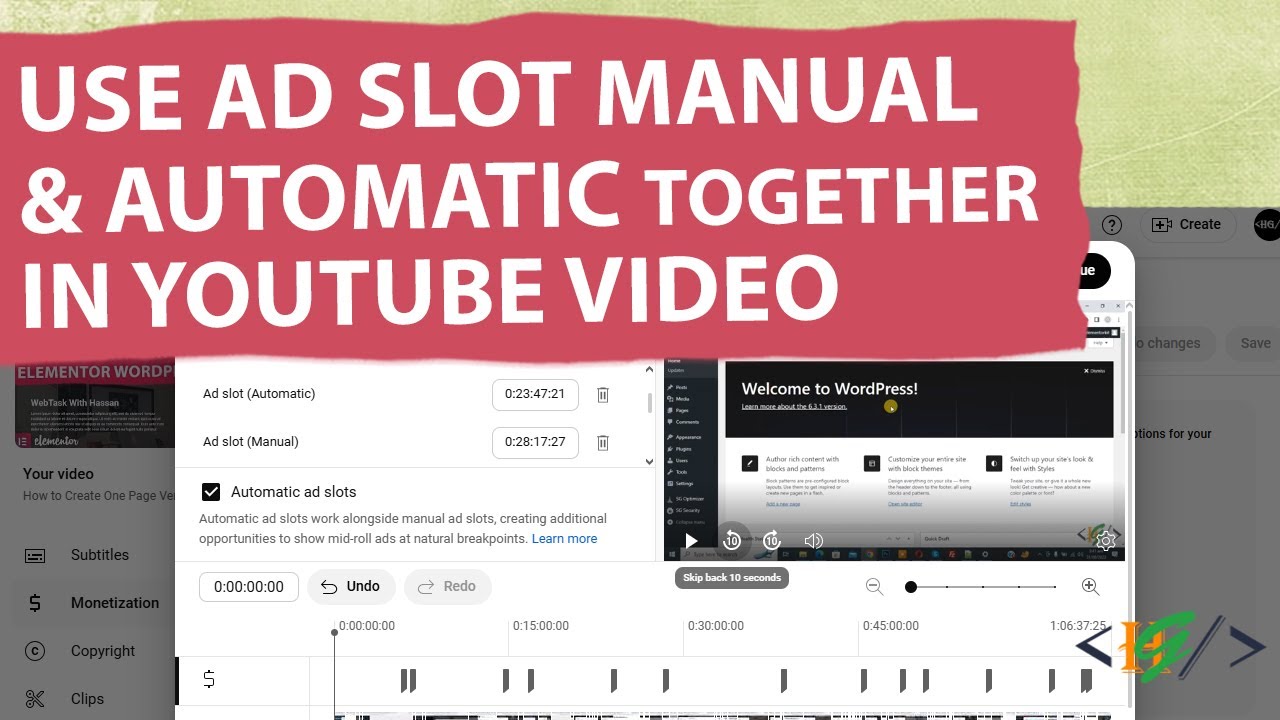 How to Use Both Manual Ad Slot & Automatic Ad Slots Combine in YouTube ...