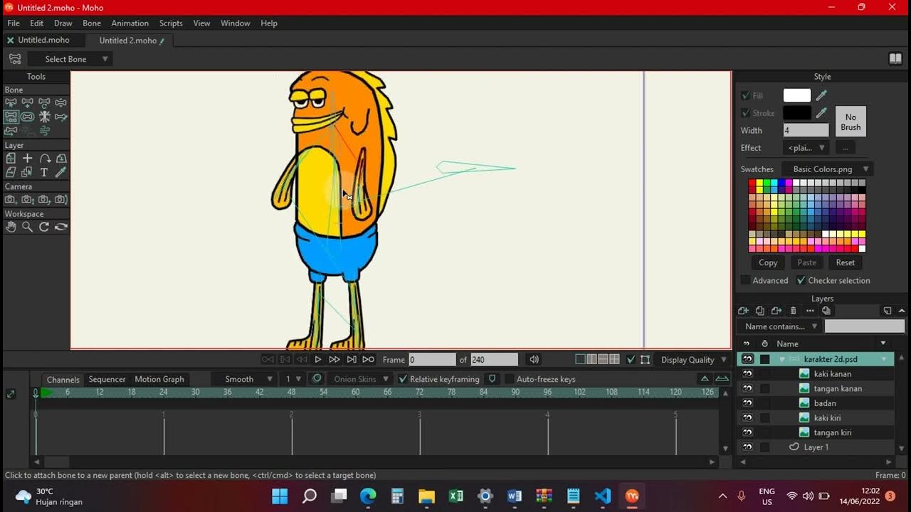 TUTORIAL MEMBUAT ANIMASI MENGGUNAKAN PHOTOSHOP +MOHO ANIMATION PART 2 - YouTube