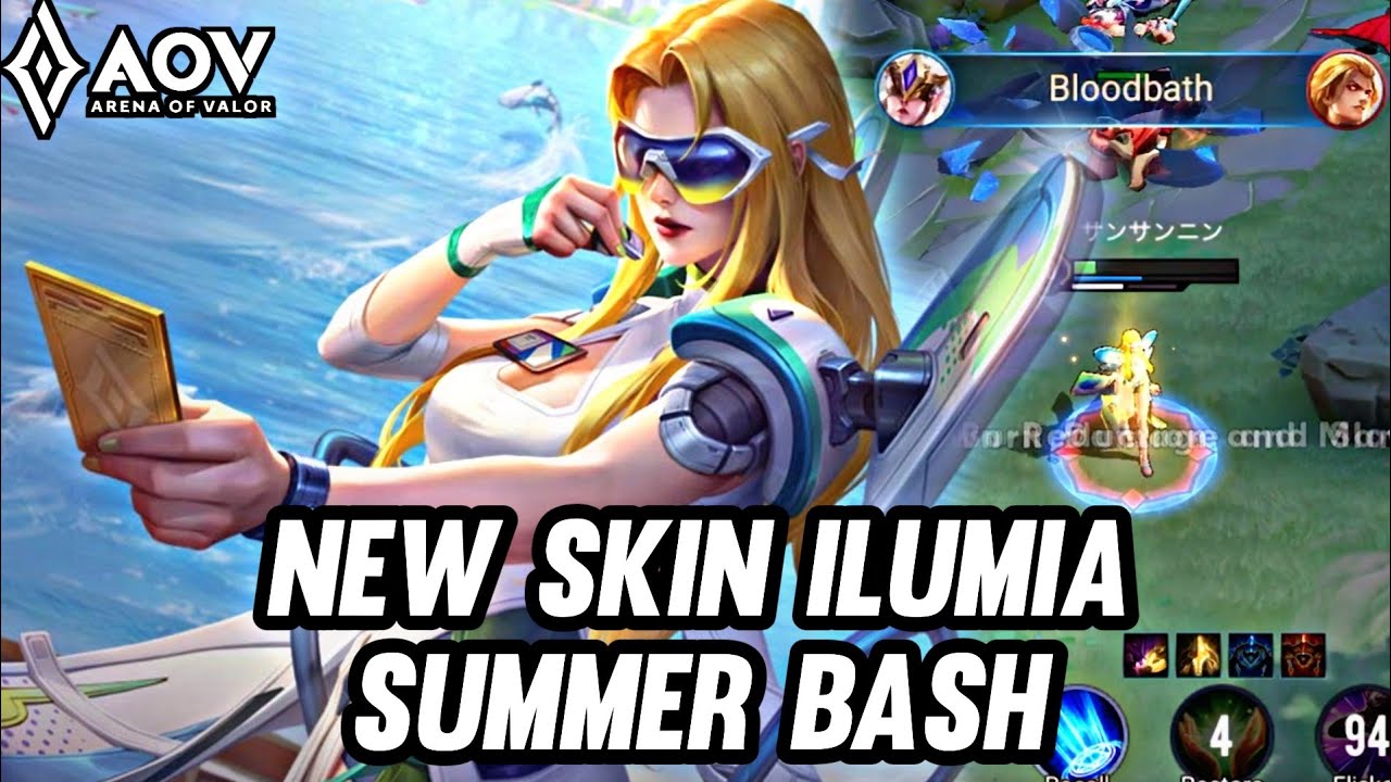 AOV : NEW SKIN ILUMIA SUMMER BASH GAMEPLAY - ARENA OF VALOR LIÊNQUÂNMOBILE ROV COT - YouTube