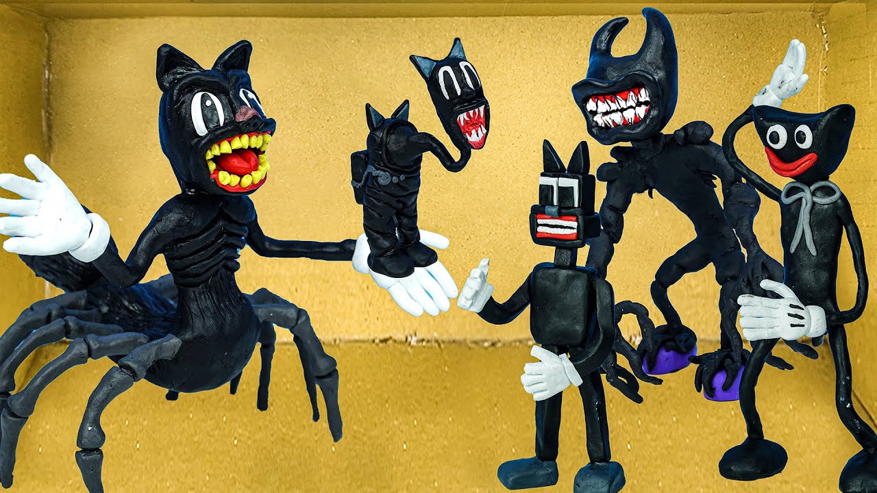 😱 ALL CARTOON CAT Trevor Henderson Creatures with Clay #1 - YouTube