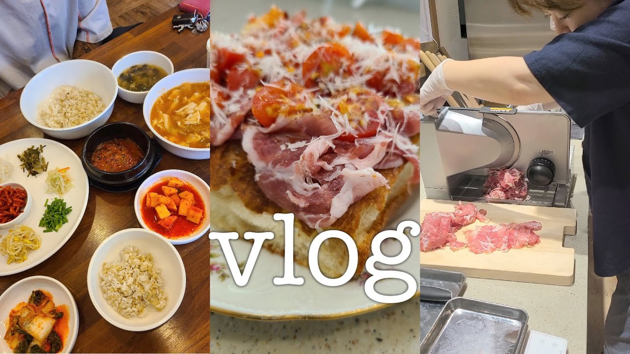 Vlog일상 브이로그샤퀴테리 써는 여자👩🍳포카치아 맛집자영업자 이야기이태원 수제비 맛집그로서리 쇼핑내새끼🐶자랑