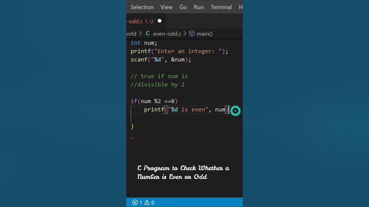 C Program to Check Whether a Number is Even or Odd- Jayant Tripathy ...