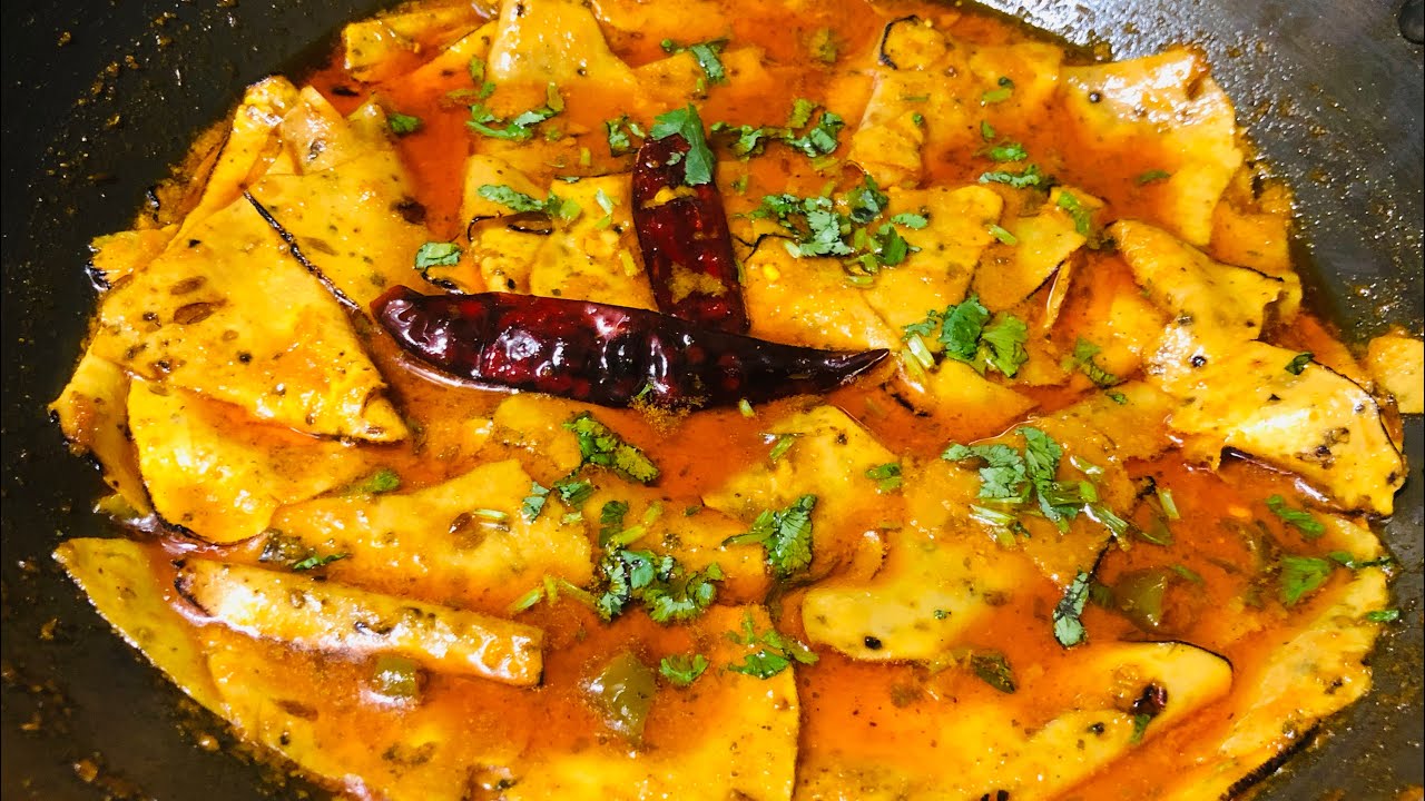 Rajasthani papad ki sabji recipe - YouTube