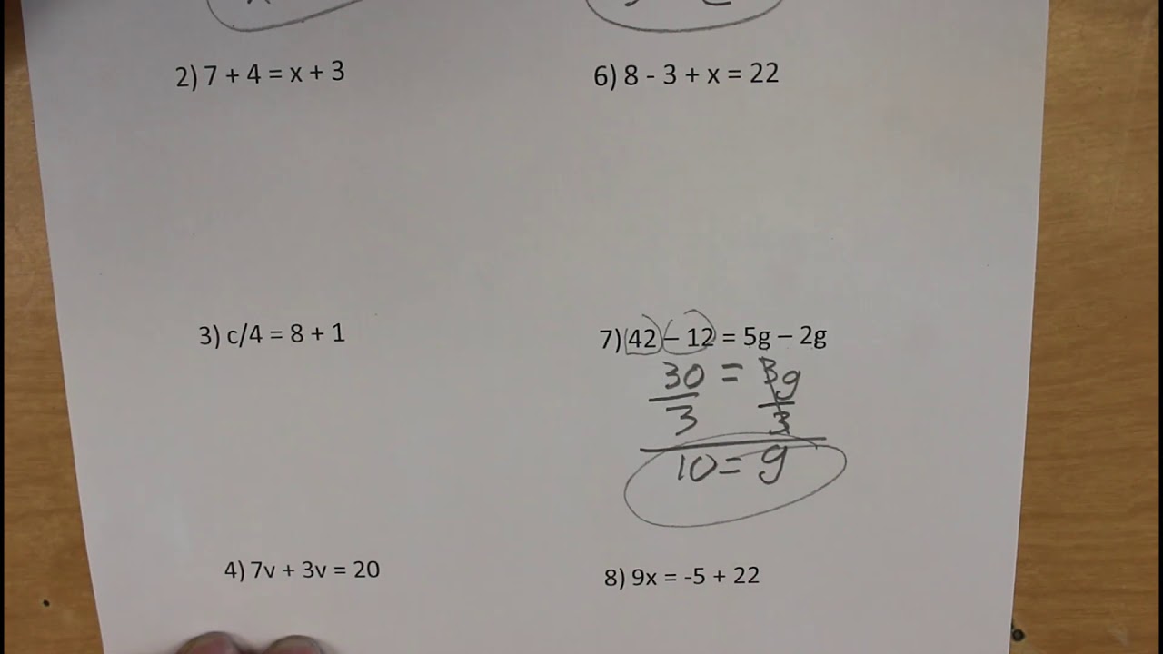 Collecting Like Terms and Solving One Step Equations - YouTube