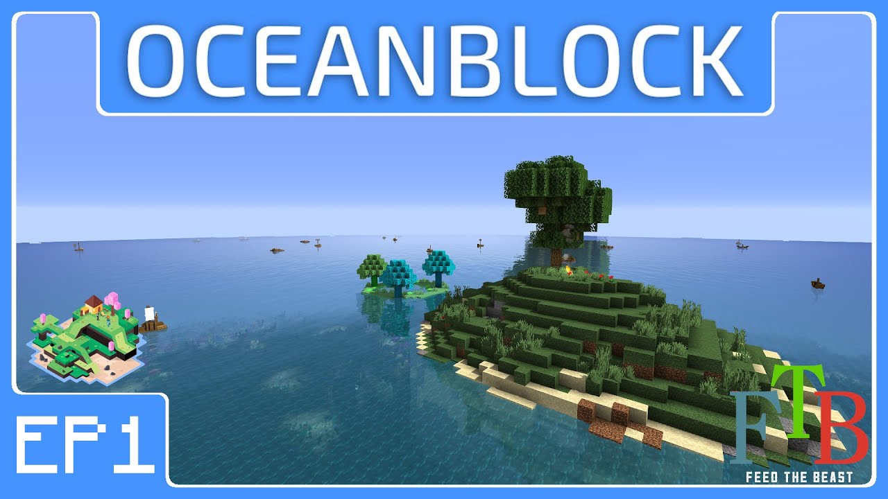 Oceanblock -EP1- Stranded In The Sea! - Minecraft Java Modpack by Feed ...
