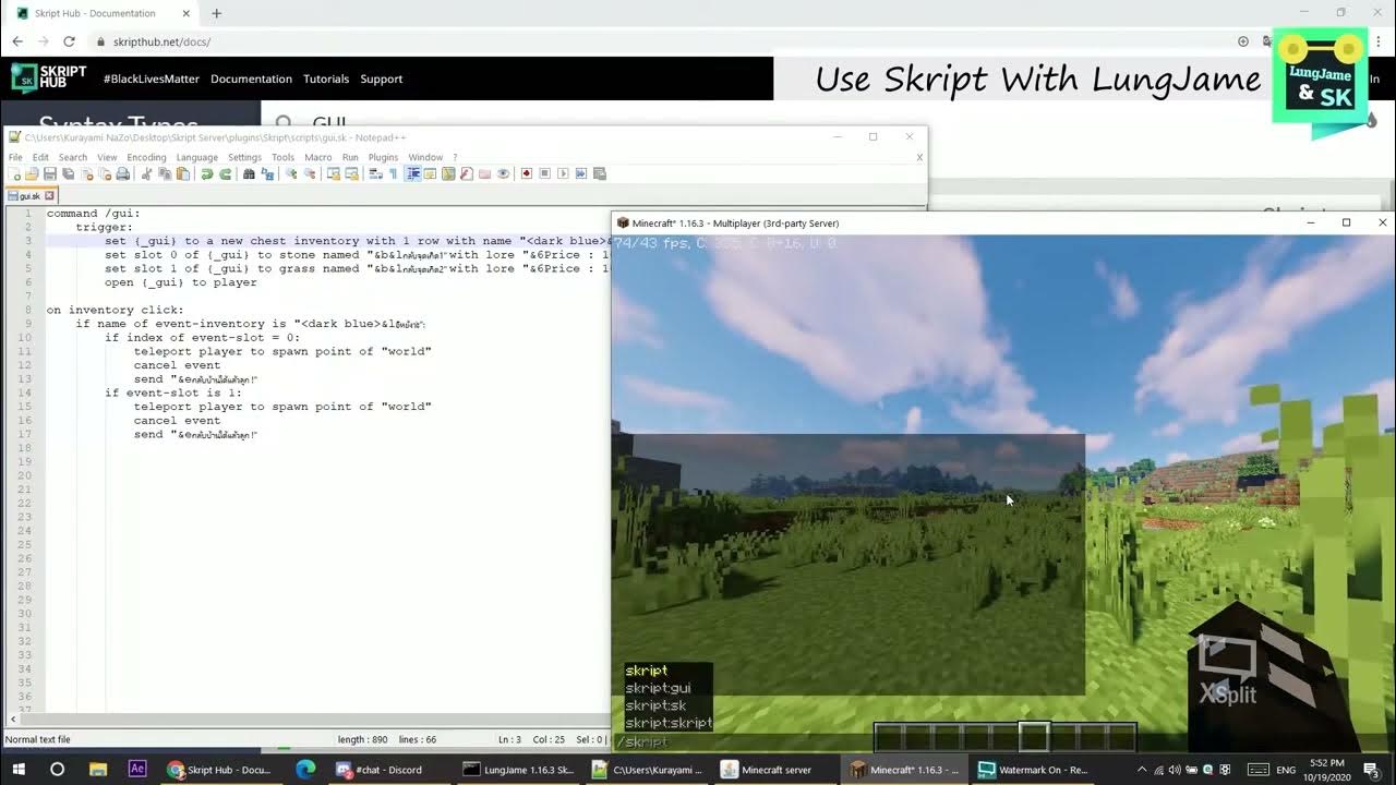 [Minecraft] Learning Skript EP.6 Create GUI ทำ GUI ใช้เอง - YouTube