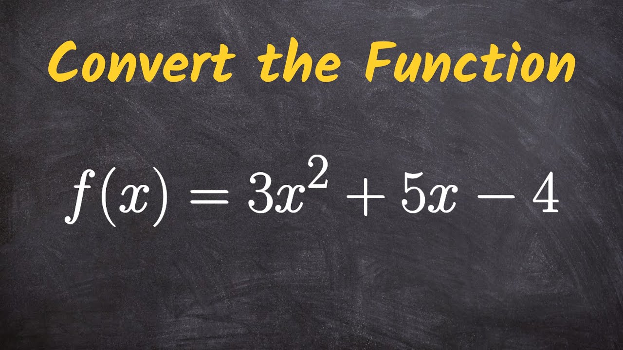 Converting Function into Vertex Form - YouTube