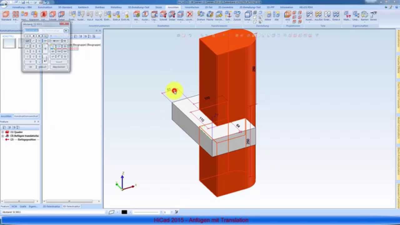 HiCad Tutorial #G10 Anfügen mittels Translation - YouTube
