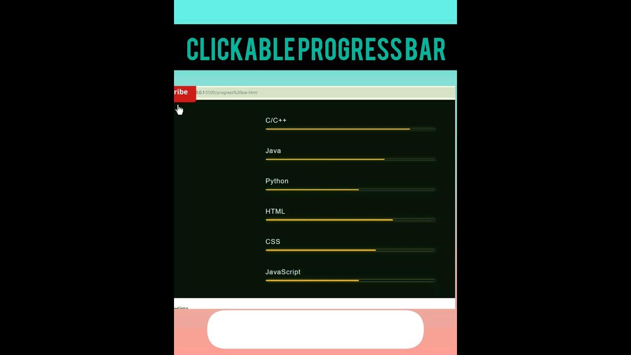 Clickable Progress Bar using HTML CSS #Mamtafulwary #html - YouTube