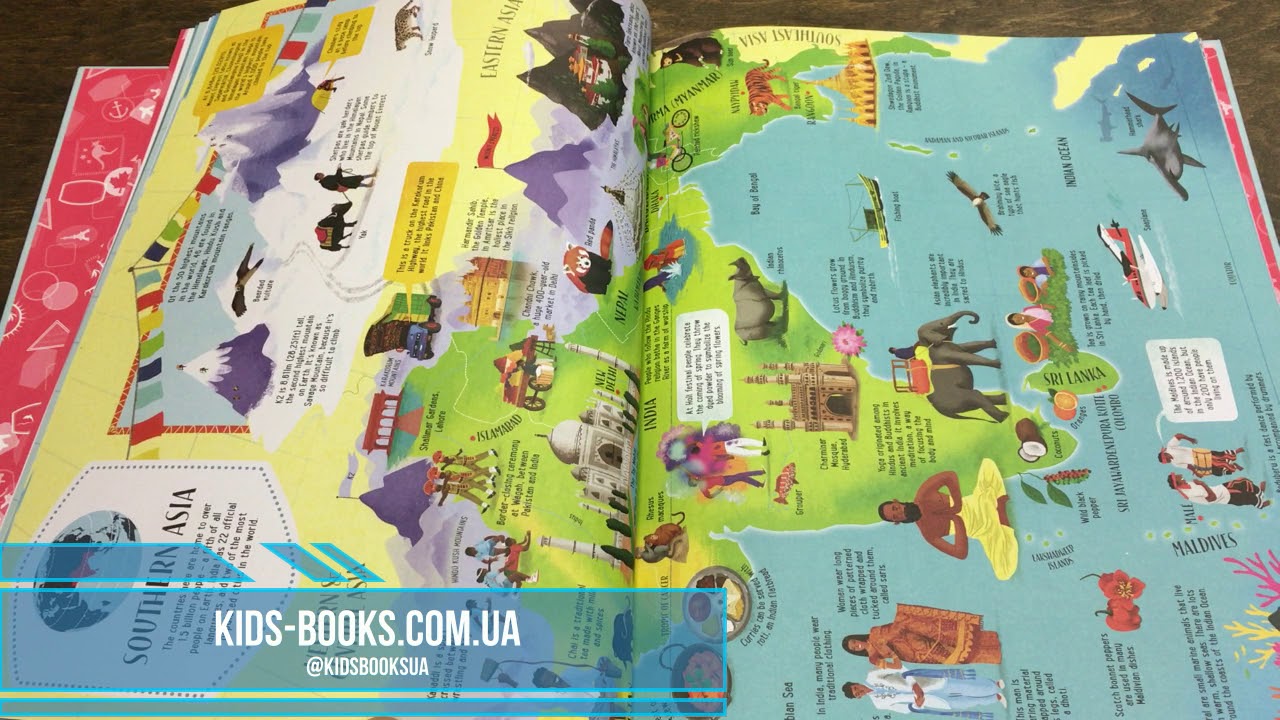 Kids-Books: Детская книга Usborne Big Picture Atlas (Atlases) - YouTube