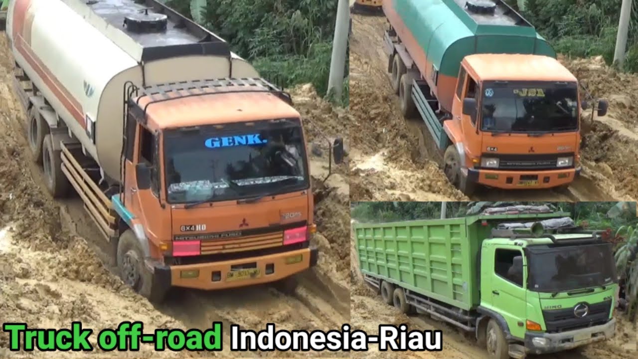 Truck off-road Indonesia Riau - YouTube