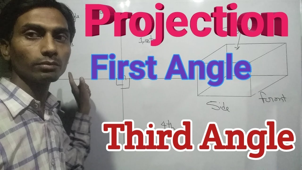 1st angle and 3rd angle projection in hindi // first Angle and third ...
