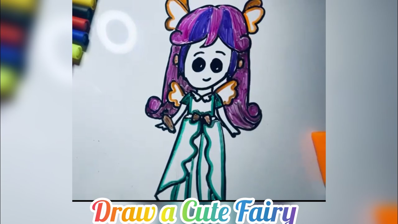 Cute Fairy Character Drawing | Easy Step-by-Step Tutorial for Beginners ...