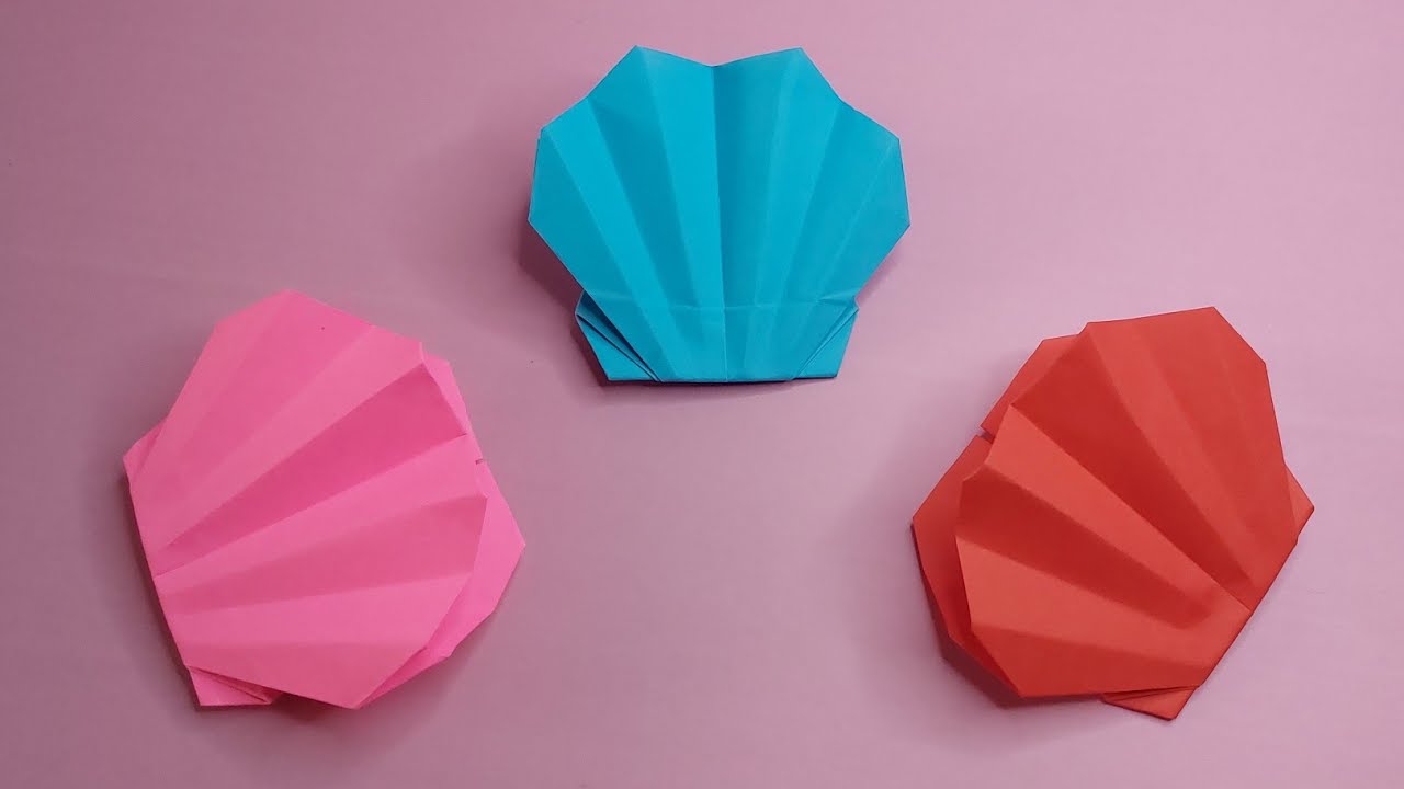 How to make Origami Sea Shell Easy | Cara membuat Origami Kerang Laut ...