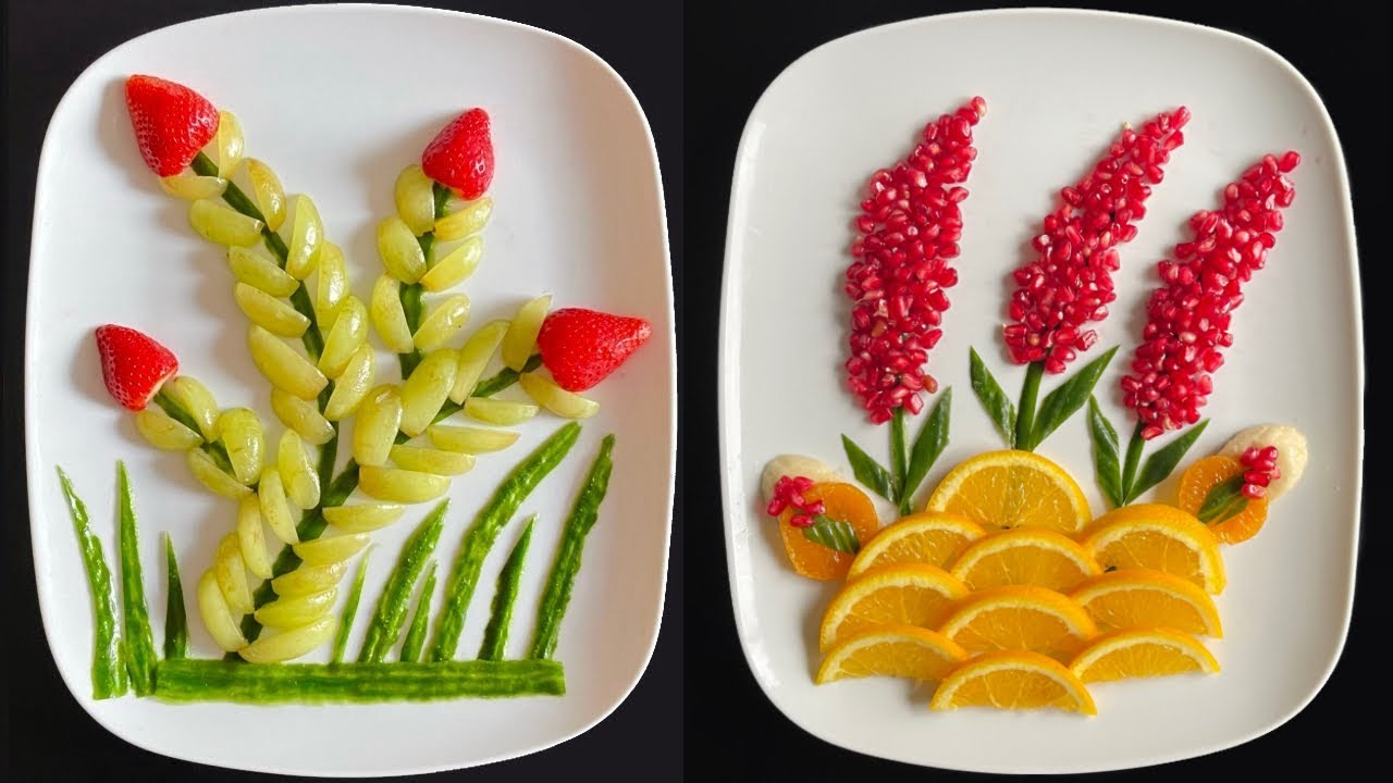 2 Beautiful Fruits Decoration /Gaye Holud’s Fruits Decoration /Easy Fruit Art /Fruit carving ...