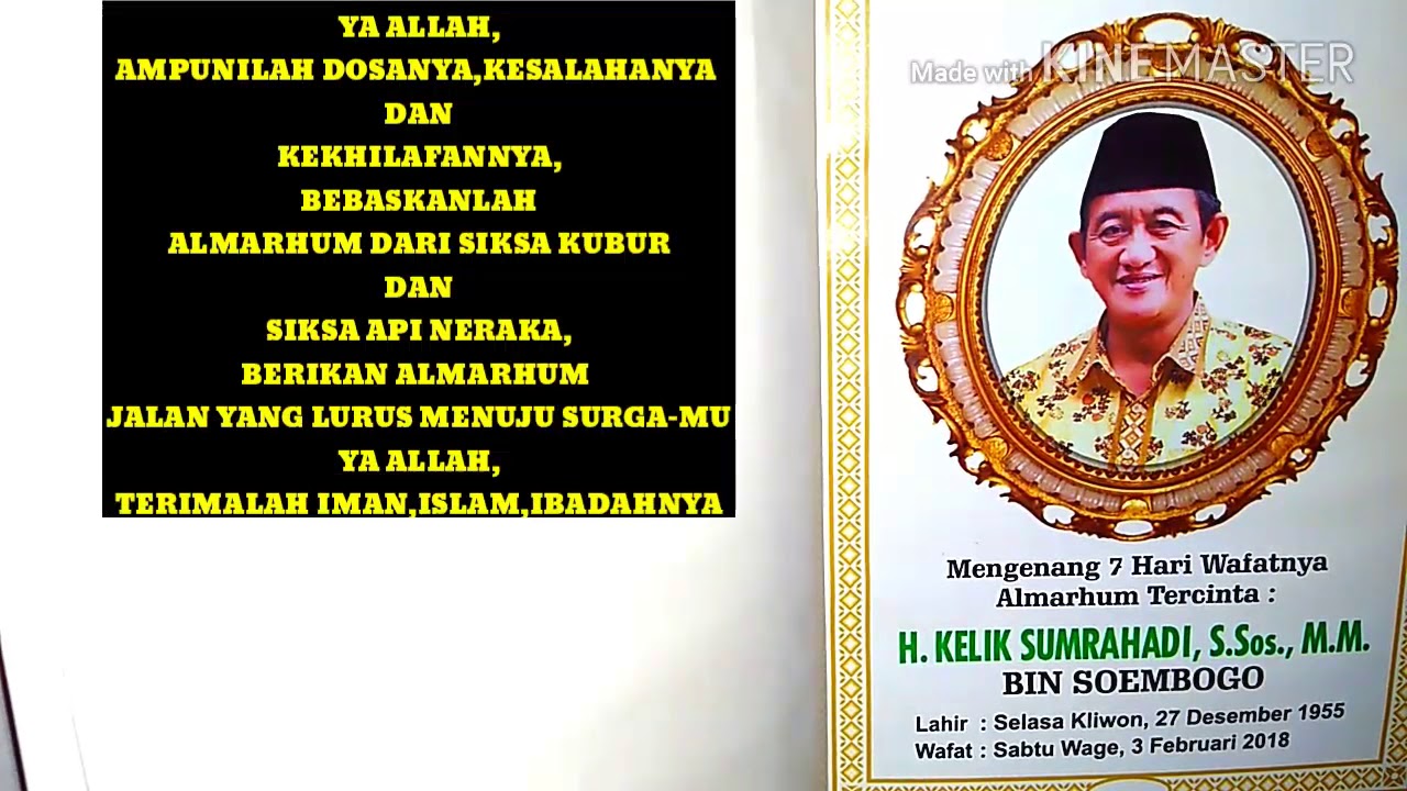 Mengenang 7 hari wafatnya Bopo H. Kelik Sumrahadi, S.Sos., M. M. - YouTube