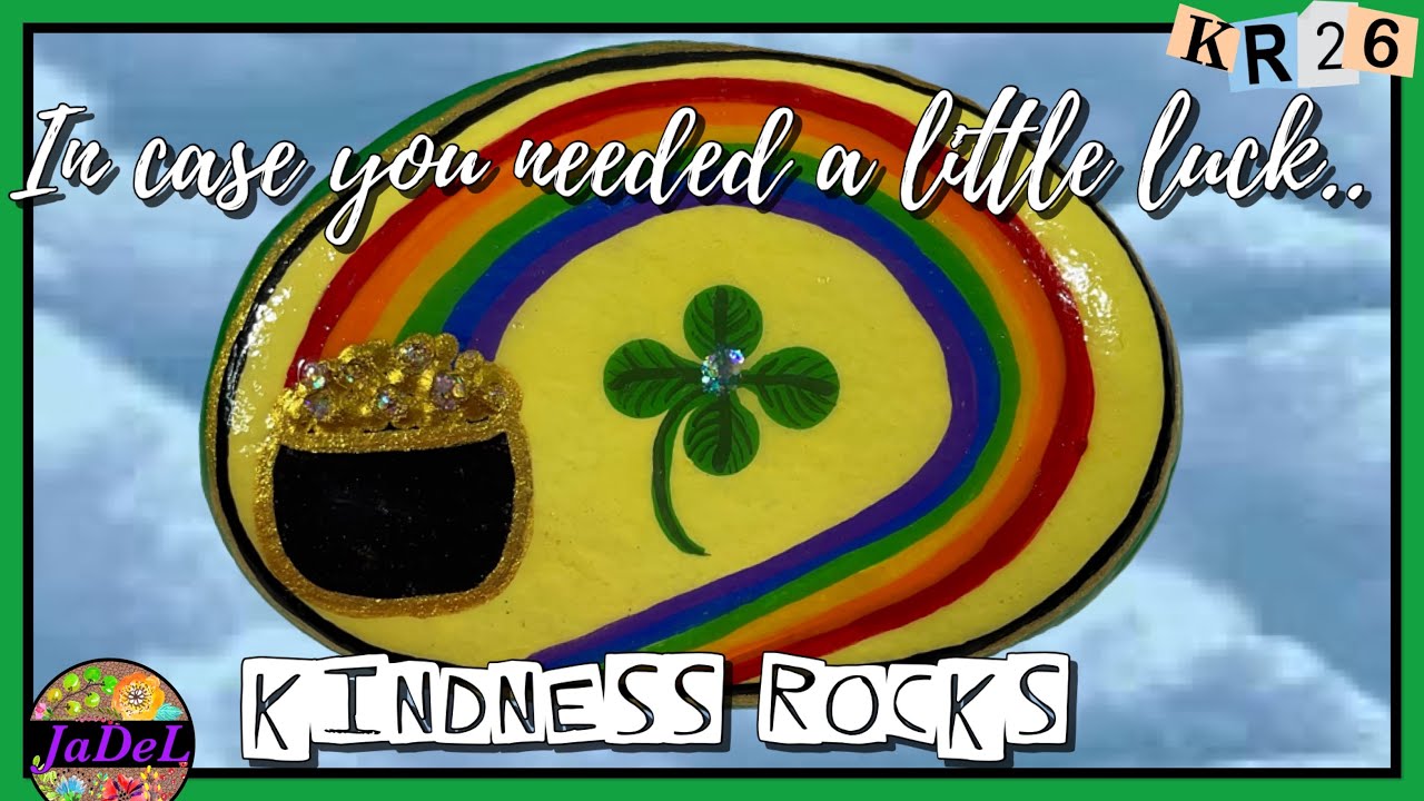 St. Patrick's Day Kindness Rock | Lucky Pot of gold - YouTube