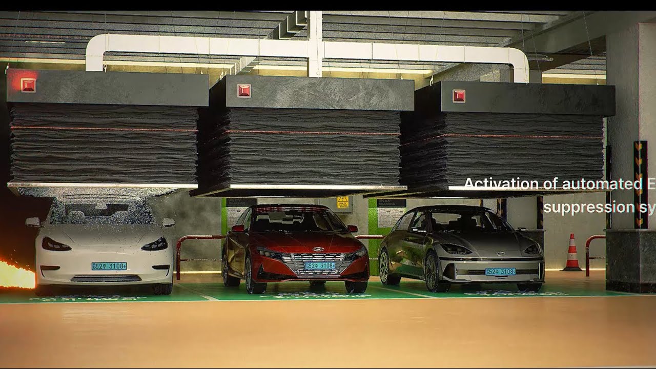 Preventing the spread of electric vehicle fires in underground parking ...