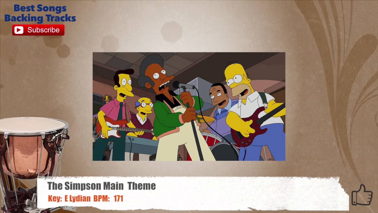 🥁 The Simpsons Main Theme Drums Backing Track - YouTube