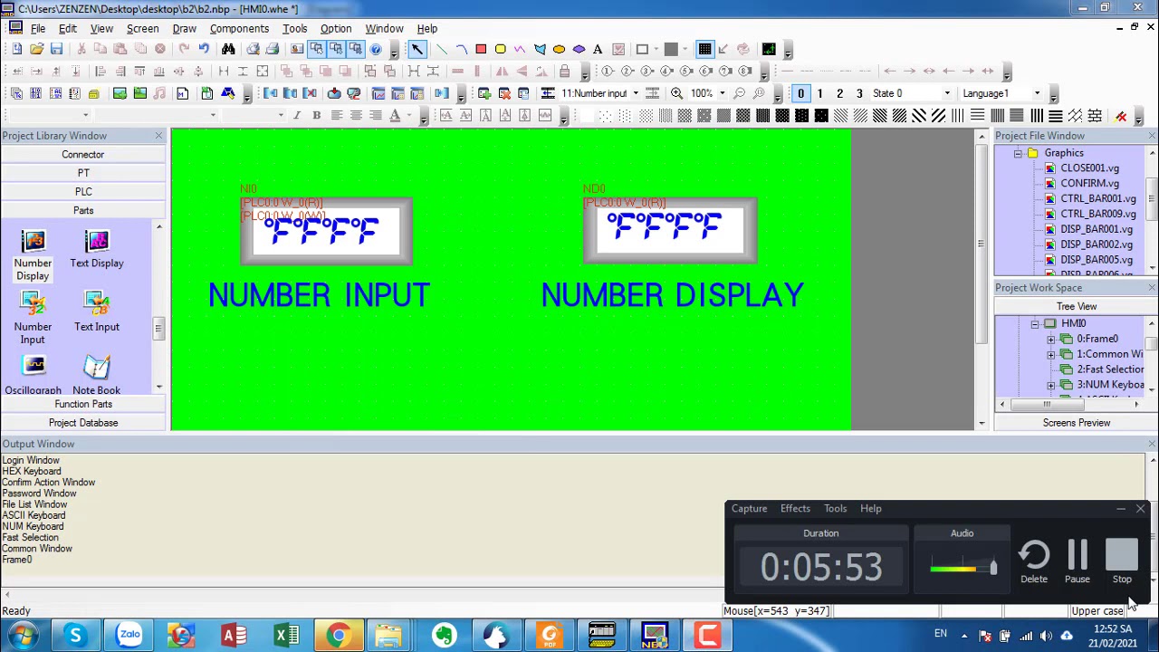 CÁCH DÙNG NUMBER INPUT & NUMBER DISPLAY TRONG NB DESIGNER OMRON - YouTube