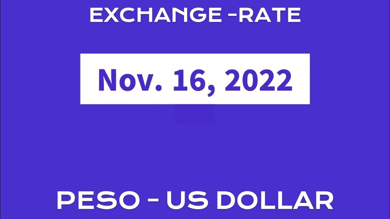 PHILIPPINE PESO - US DOLLAR EXCHANGE RATE TODAY - YouTube