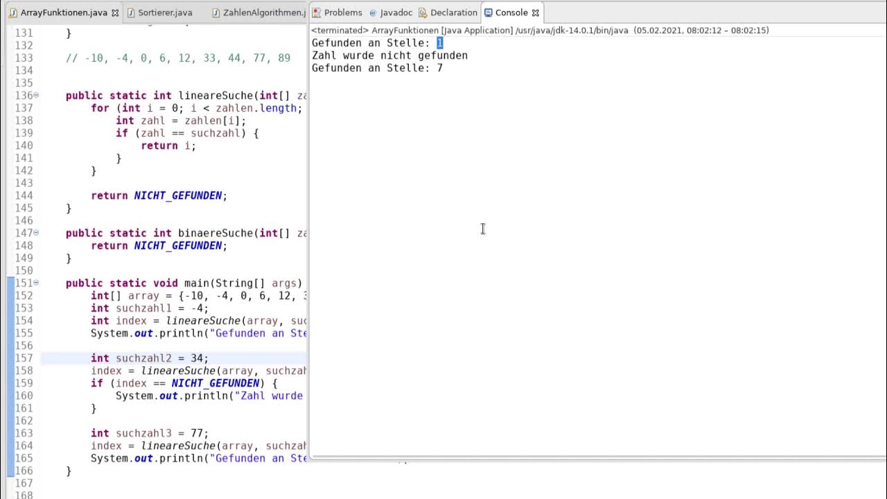 Lineare Suche in Java - YouTube