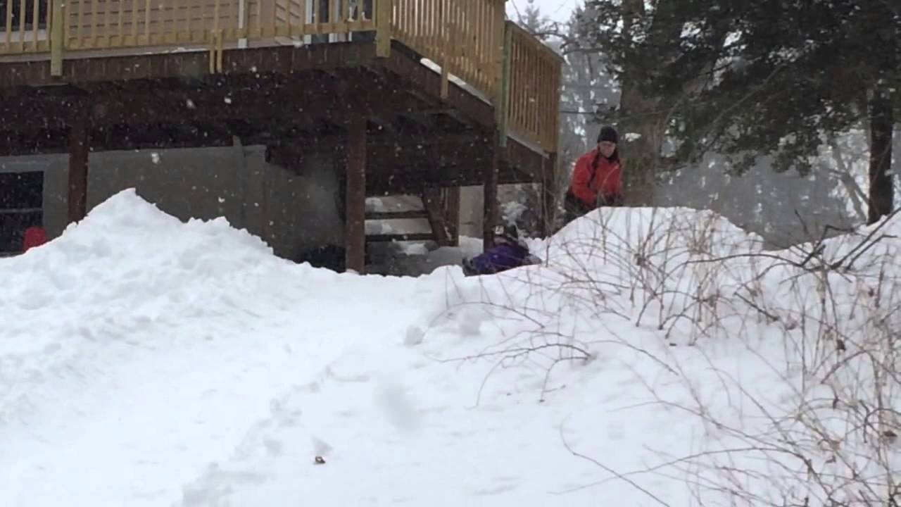 My best sledding track ever!!! - YouTube