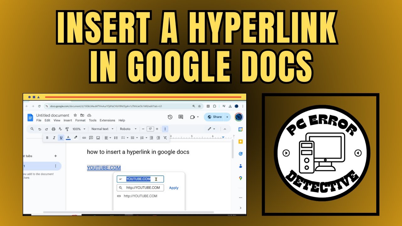 How to Insert a Hyperlink in Google Docs - Step-by-Step Guide - YouTube