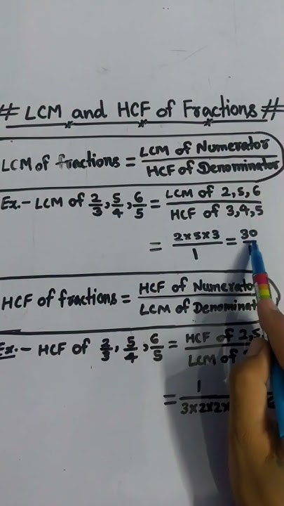 LCM and HCF of Fractions |#mathtrick #LCM#HCF#Shorts - YouTube