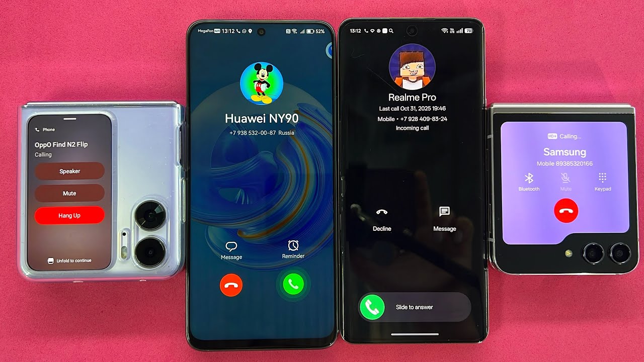Samsung Z Flip 5 + OPPO Find Flip Outgoing Call | Incoming Call Huawei ...