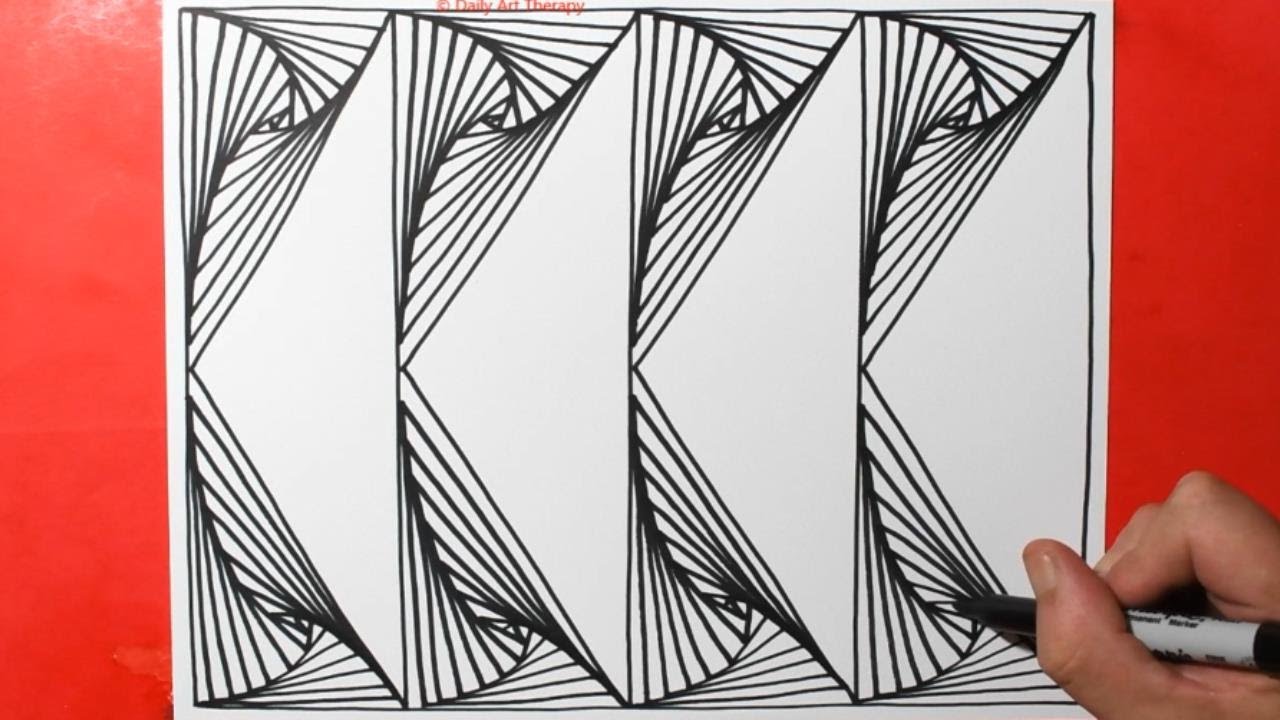 Easy Abstract Drawing | Repeat 3D Line Illusion / Daily Art Therapy ...