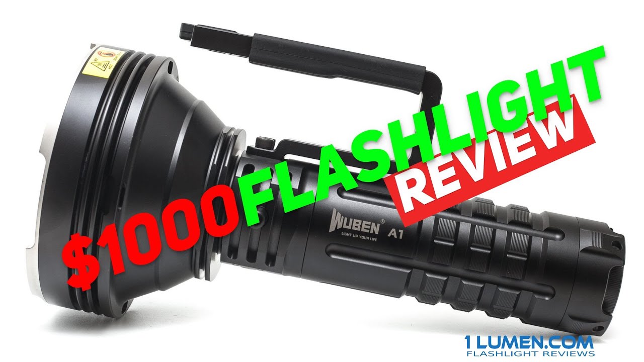 $1,000 flashlight: Wuben A1 | 20,000 lumens and 1.5 miles beam - YouTube